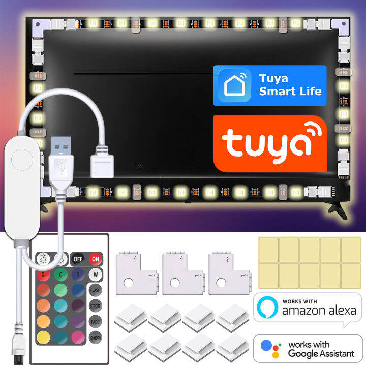 TUYA WIFI Light Strip With 24Key Remote Control USB LED Strip For TV ...