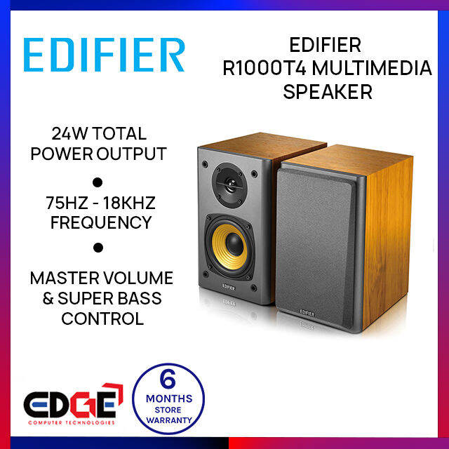 EDGE | EDIFIER R1000T4 Active 2.0 Bookshelf Multimedia Speaker System ...