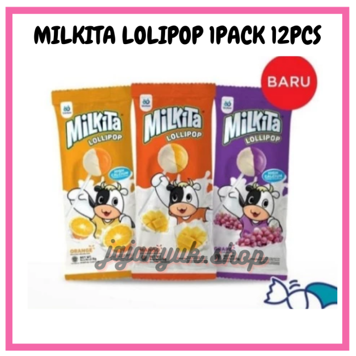 Permen Milkita Lolipop 1pack isi 36pcs / Permen Lolipop susu / Milkita ...