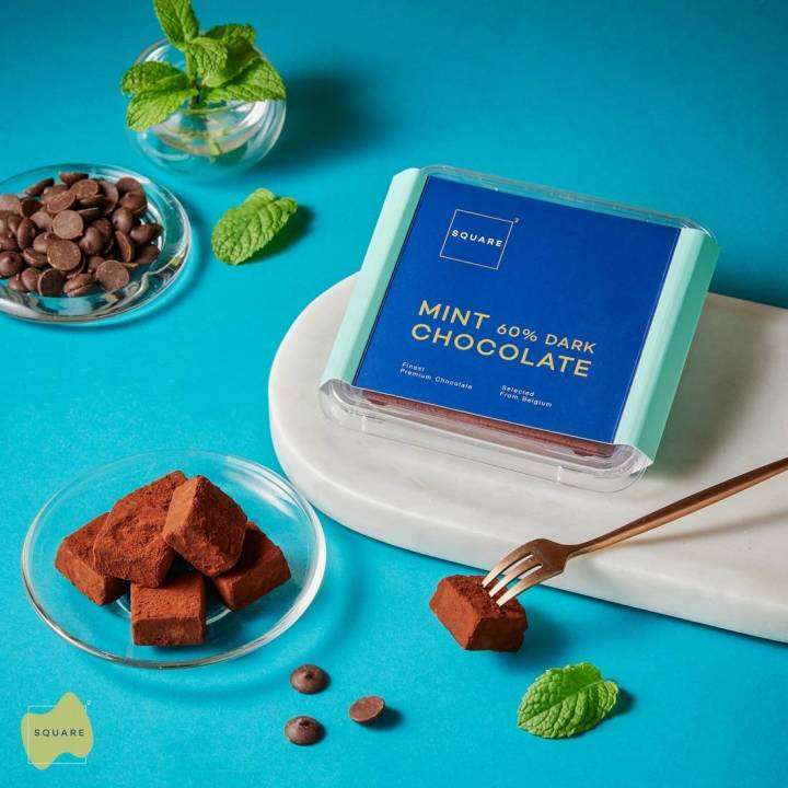 SQUARE2 Nama Chocolate Mint Dark60% นามะช็อกโกแลตมิ้นท์ ดาร์ก 60% | Lazada.co.th