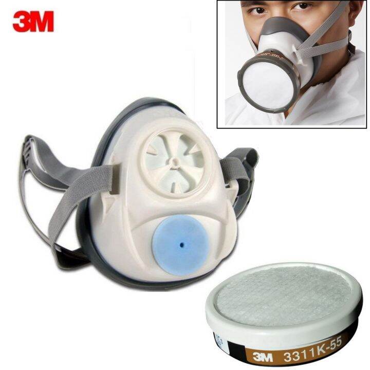 3M 1200 หน้ากาก รุ่นไส้กรองเดี่ยวชนิดครึ่งหน้า พร้อมไส้กรอง 3311K/J-55 ...