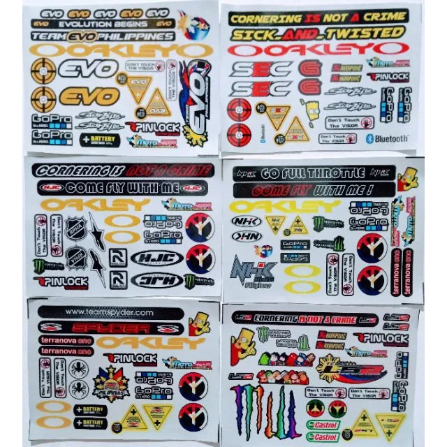 spyder helmet full face dual visor Visor Decals LS2, NHK, EVO, HJC ...