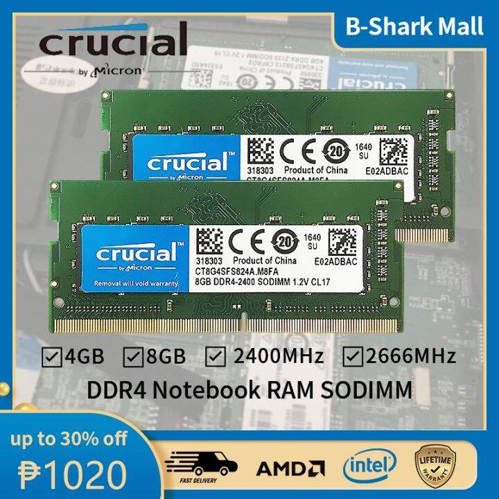 [local ship]Crucial DDR4 RAM Laptop Memory Sodimm 8GB 4GB 16G 2400MHZ 2666MHZ 1.2V 260pin RAM ...