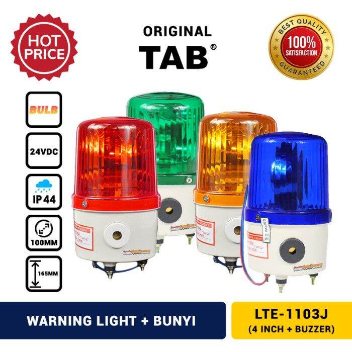 Lampu Darurat Bohlam 4 " Rotary Warning Light + Buzzer 24V DC TAB ORI ...