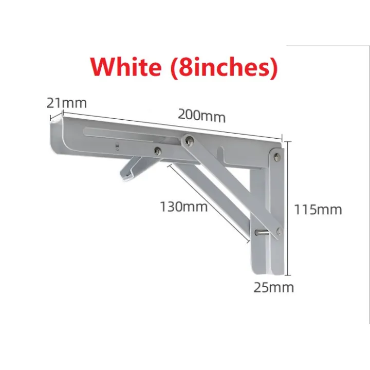 2PCS Spring Type Folding Angle Bracket Adjustable Wall Mounted Table Shelf Bracket Triangle ...