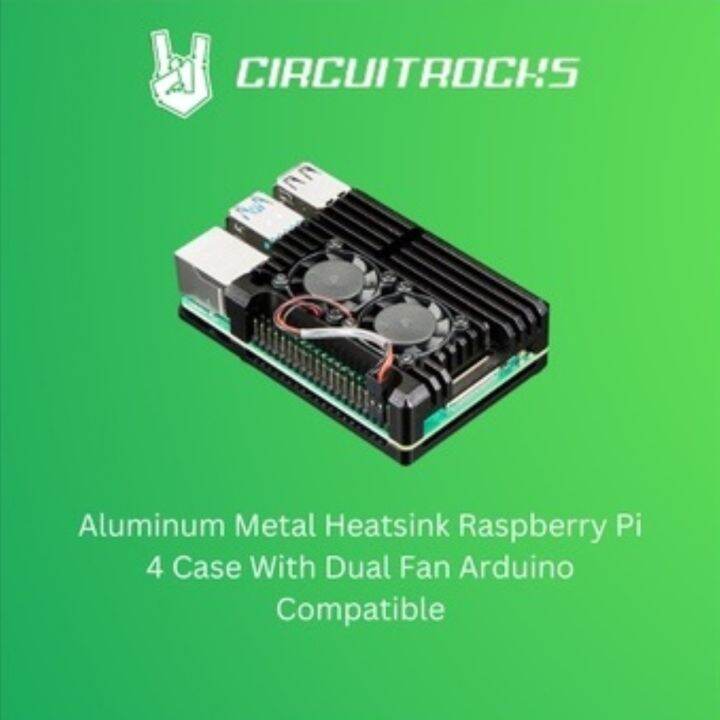 Aluminum Metal Heatsink Raspberry Pi 4 Case With Dual Fan Arduino ...