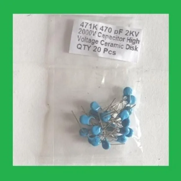 QTY 20 PCS 471K 470 PF 2KV 2000V CAPACITOR HIGH VOLTAGE CERAMIC DISK ...