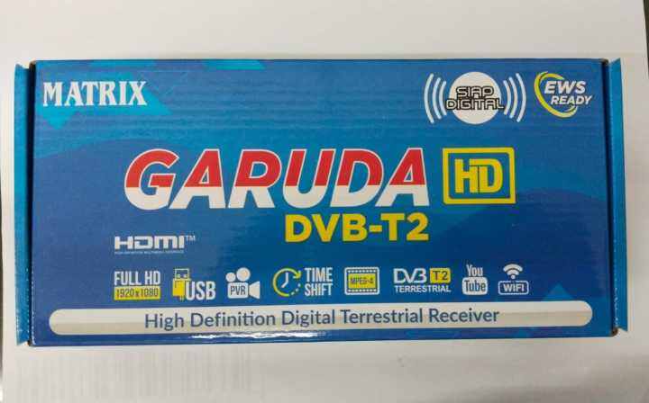 MATRIX STB DVB T2 GARUDA HD BIRU - TNPA KABEL HDMI | Lazada Indonesia