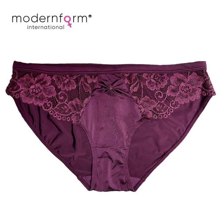 Modernform Panties Lady Briefs Design with Sexy Purple Lace Satin High Quality (M1201) | Lazada