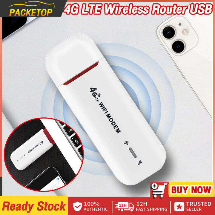 【PACKETOP】WiFi White 4G LTE Wireless Router USB Dongle WiFi Router 150Mbps Mobile Broadband ...