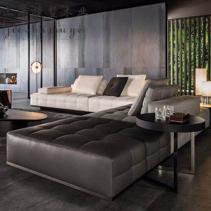 Milotti Lawrence Italian sofa module minimalist luxury leather corner ...