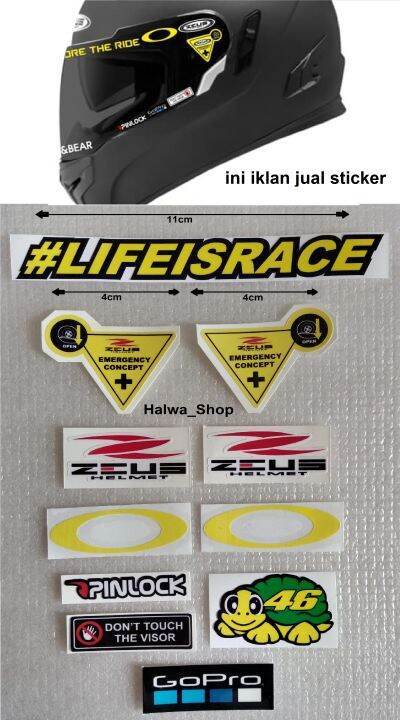 sticker kaca helm zeus / stiker kaca helm zeus / sticker visor helm ...