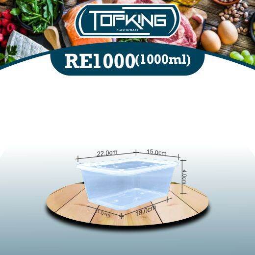 1000ml CLEAR AND BLACK FOOD STORAGE -1000ml MICROWAVABLE CONTAINER ...