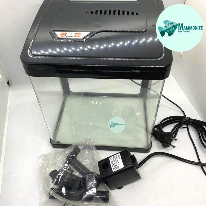 Aquarium Fish Tank Built-In LED Lamp with Filter Pump Infinity PY-380 ...