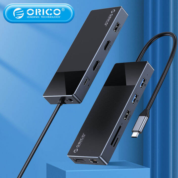 HUB ORICO USB C 4K 60Hz Mini Loại USB C Đến HDMI Kép * 2 Cổng RJ45 PD ...