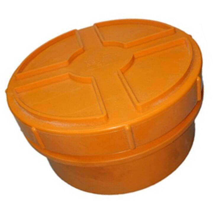 GENERIC PVC CLEAN OUT END CAP 6 FOR SANITARY USE ORANGE ( FLAT TYPE ...