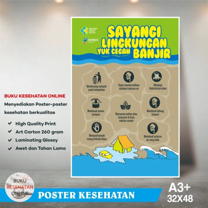 Poster Kesehatan Sayangi Lingkungan, Yuk Cegak Banjir! - GLOSSY ...