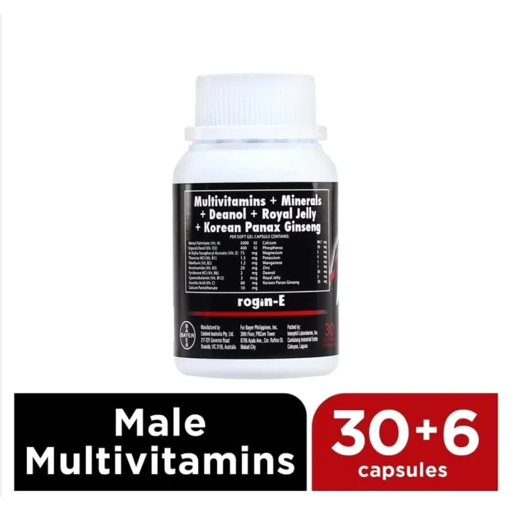 ROGIN E Multivitamins + Minerals +Deanol + Royal Jelly + Korean Panax ...