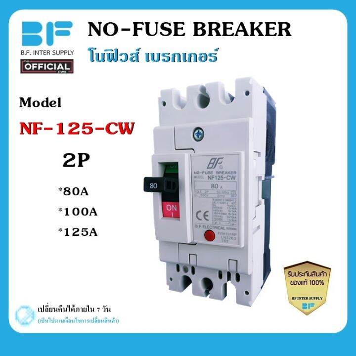 โนฟิวส์ เบรกเกอร์ 2สาย NF-125-CW NO FUSE BREAKER 2P 80A/100A/125A ...