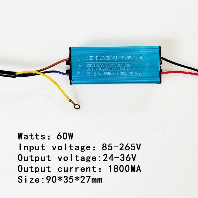LED Driver 10W 20W 30W 50W 60W 70W 100W Adapter Transformer AC85V-265V to DC 24-36V Power Supply ...