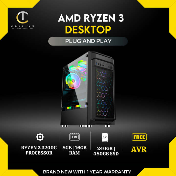 [ GAMING PC BUILD - ELITE ] AMD RYZEN 3 2200G RGB PC | Radeon Graphics | Ready to Use | Ready to ...