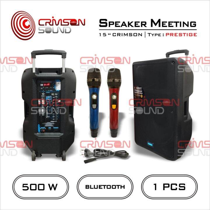 SPEAKER PORTABLE 15 Inch MEETING AMPLIFIER 500 watt Bluetooth tipe ...