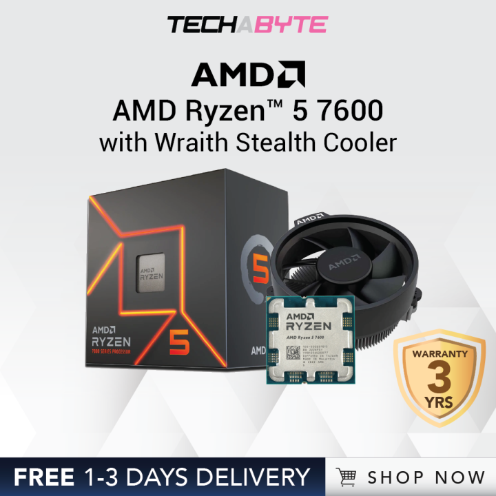AMD Ryzen 5 7600 Gaming Processor with Wraith Stealth Cooler | Lazada ...