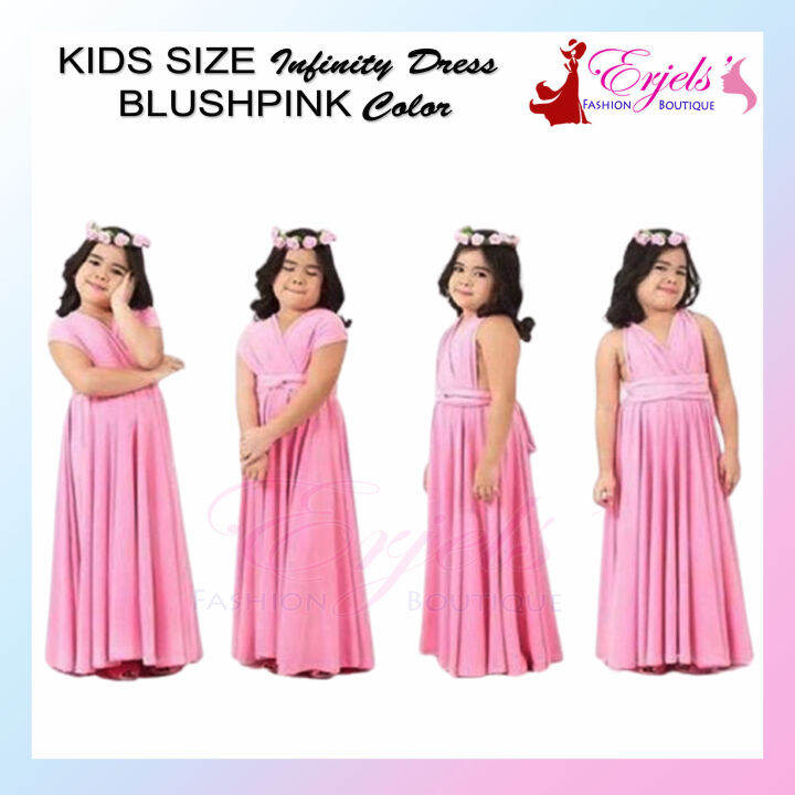 ( KIDS SIZE ) BLUSHPINK Infinity Dress for Kids | With Size 1-12 years old | Cotton Spandex ...