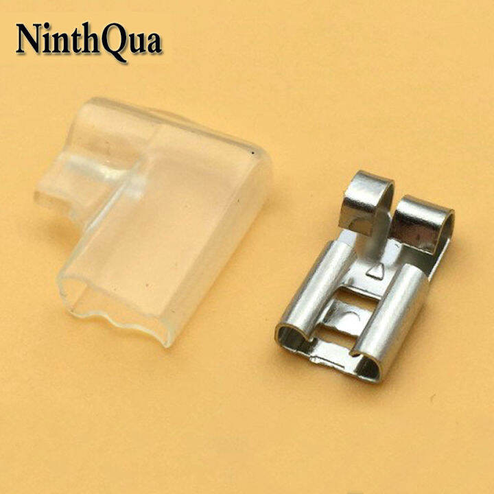 20pcs 6.3 Plug-in Flag Welding Terminals L Shape 6.3mm Copper Male ...