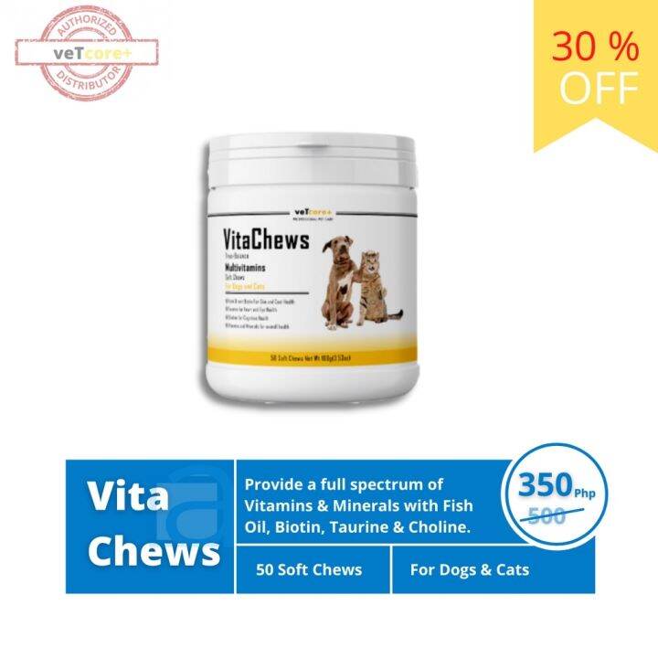 【COD】 Vetcore Vitachews ( Soft Chew Multivatimins for Dogs and Cats) 50 ...