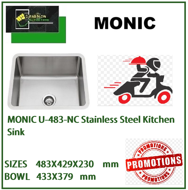 Monic u-483-NC Stainless Steel Under mount Single Bowl Narrow Corner ...