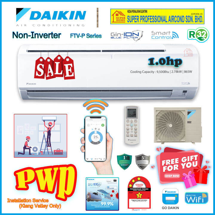 Daikin 1.0hp Non Inverter Air Conditioner FTV28PBV1MF & RV28PBV1M ...