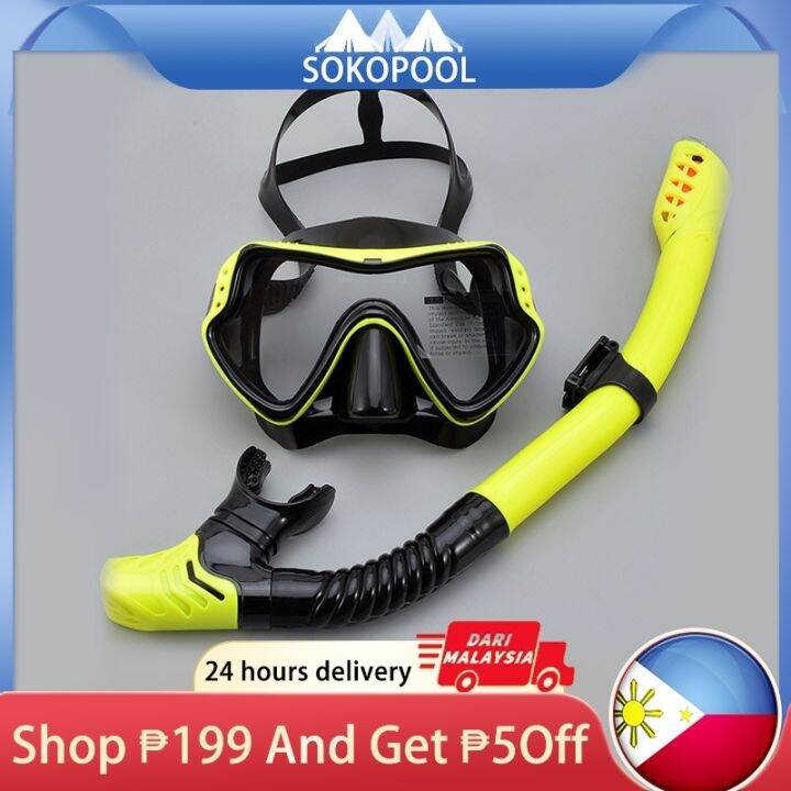 【COD】Snorkeling set Diving mask goggles swimming Anti Leak Snorkel Mask ...
