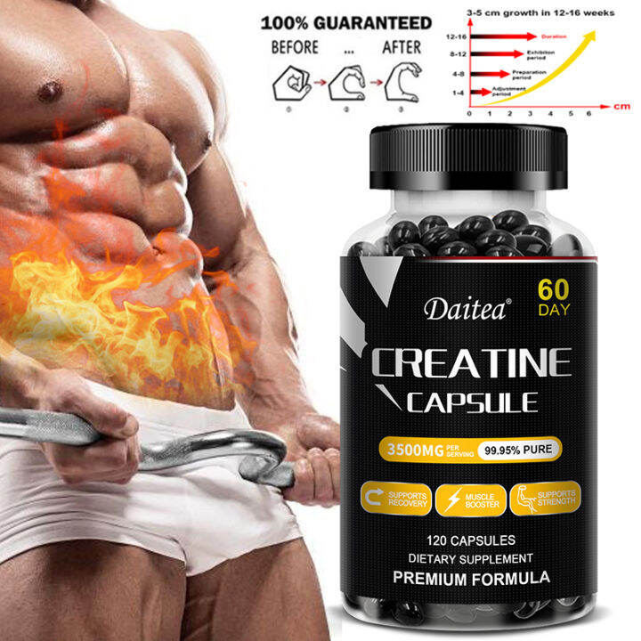 Daitea Creatine Capsule Supplement, 3500 mg, Increases Muscle Endurance ...