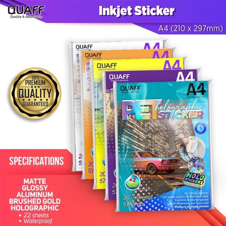 ♠ A4 Size Pearl Sticker or PET Aluminum Sticker A4 Size for Labels and ...