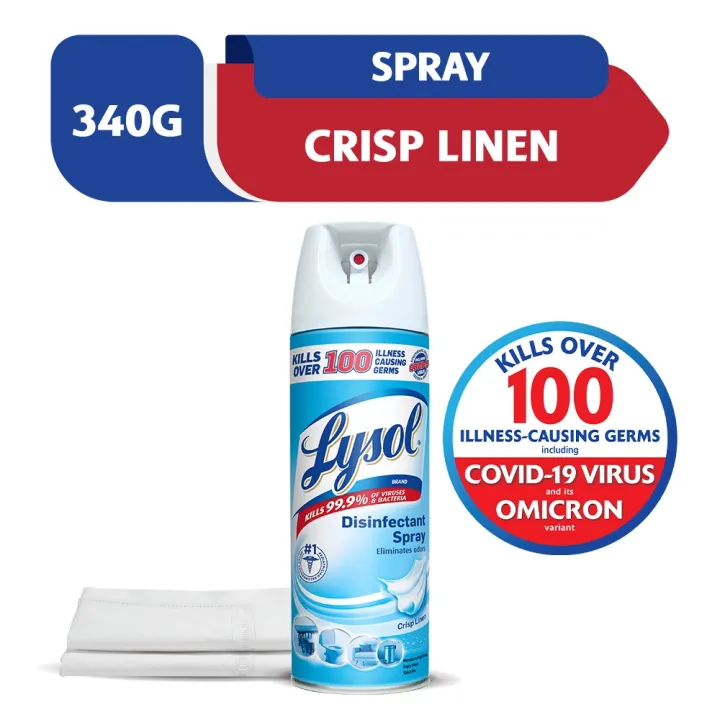 【Ready Stock】 Lysol Disinfectant Spray Crisp Linen 340GM | Lazada PH