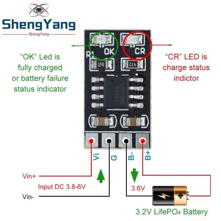Dedicated 3.2V LiFePO4 Battery Charger Module 3.6V 1A CV/ CC wtih ...