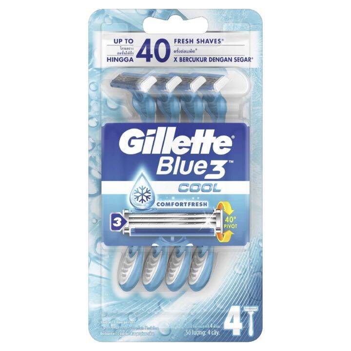 Gillette Blue 3 Ice Disposable Razor 4 Count | Lazada PH