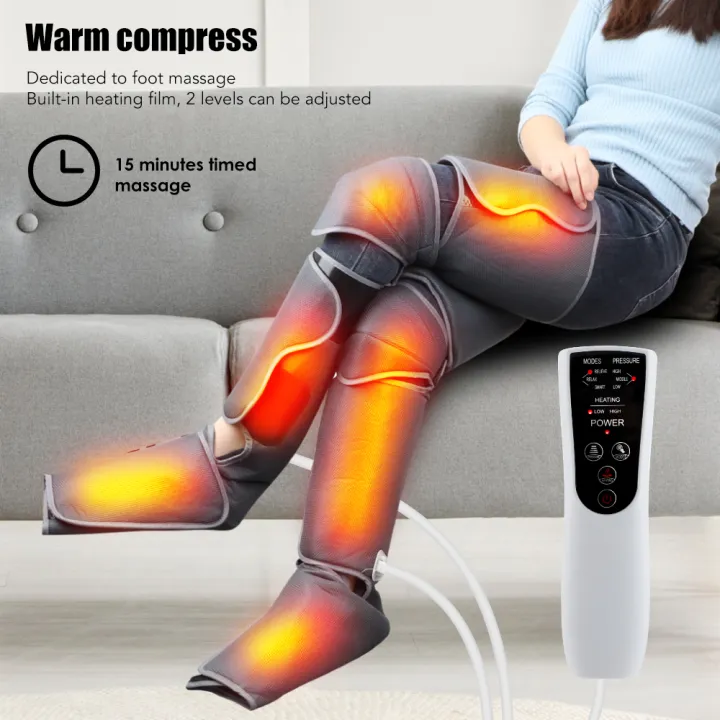 Air Compression Leg Massager Muscle Relaxation Thigh Calf Shiatsu Hot ...