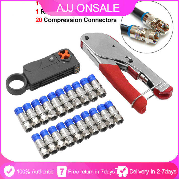 Multitool Wire Stripping Squeezing Pliers Coaxial Cable Cold Press Clamp RG59 RG6 Cable TV ...