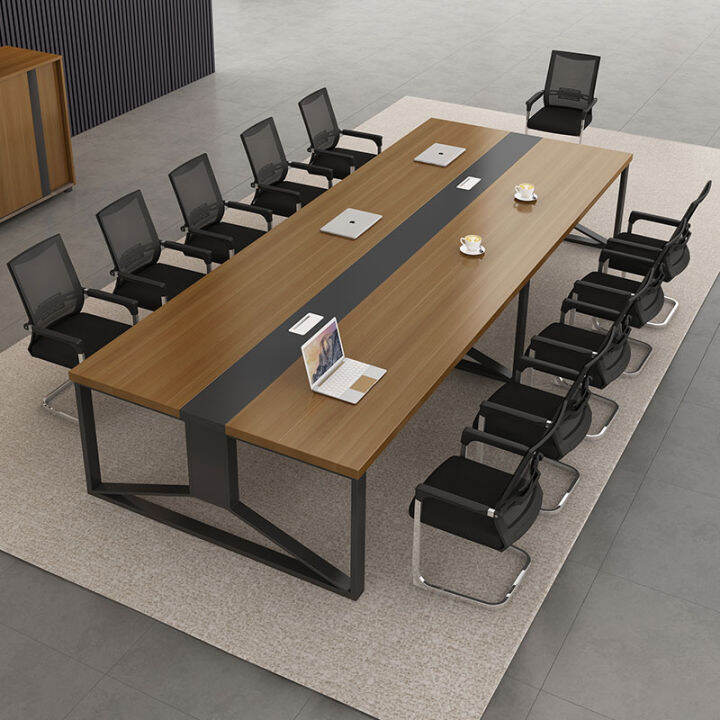 Conference table, long table, office desk and chair combination, simple ...