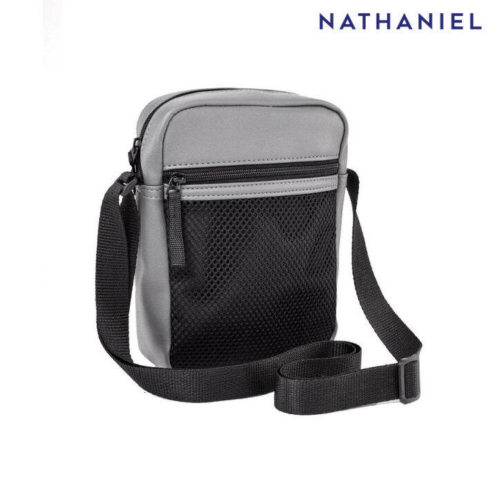 Nathaniel Mens Bag Sling/Crossbody 6x2x8 Man-made Leather/Mesh ILIZER ...
