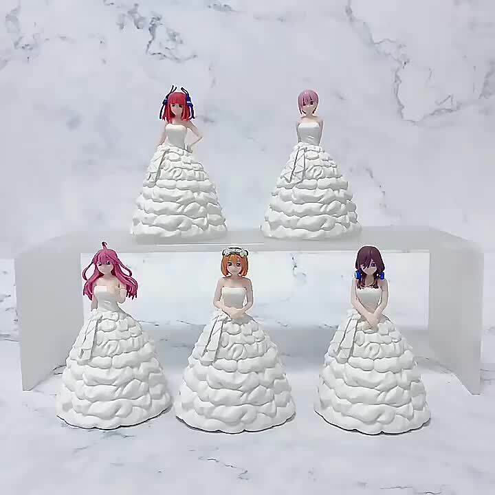 5 PcsLot Quintessential Quintuplets 10cm rajah Anime Girl Wedding Dress ...