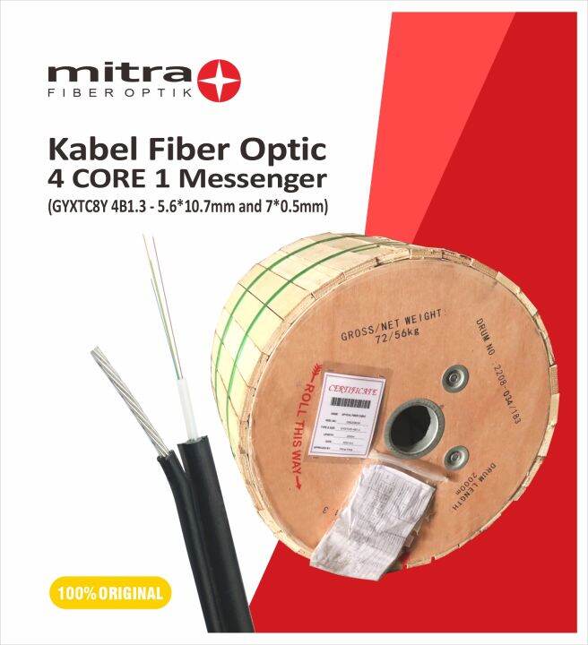 Kabel Fiber Optik FO 4 Core FIG 8 FALCOM 2000M 5.6x10,7mm dan 7x0.5mm ...