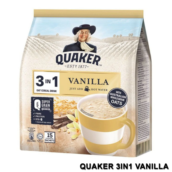 Quaker 3in1 Vanilla Oat Cereal Drink (28g x 15s) | Lazada