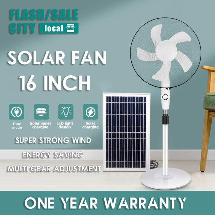 solar Stand Fans 16 inch fan solar electric fan with panel 16 Inch ...