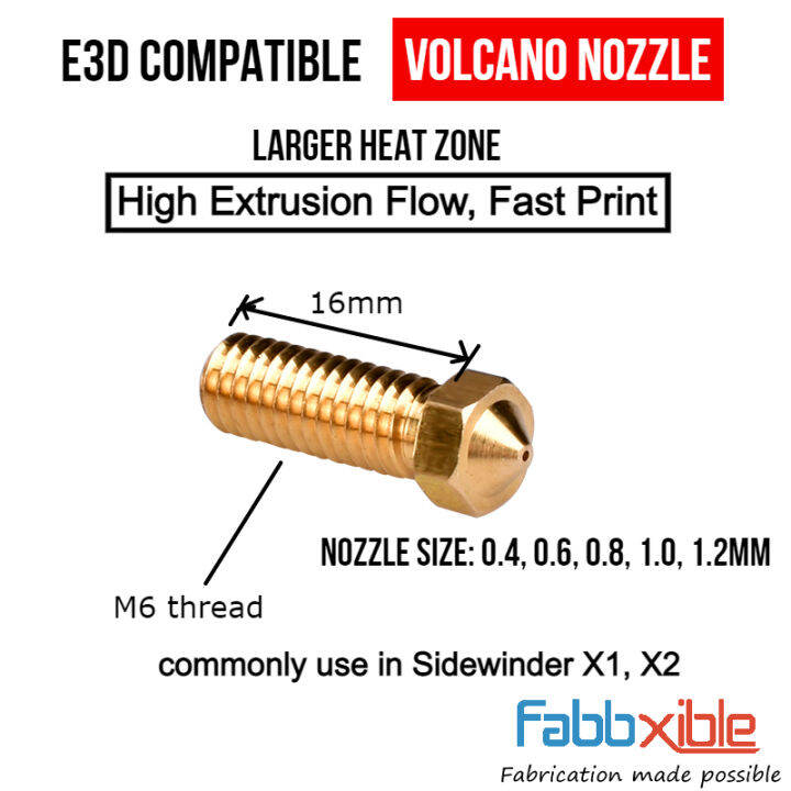 E3D Compatible Volcano High Flow Nozzle | Lazada