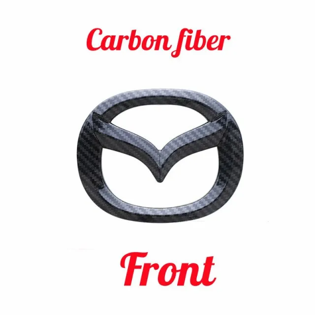 Gloss Black Carbon Fiber Car Logo For Mazda 3 Axela Mazda 6 Atenza Cx-4 ...