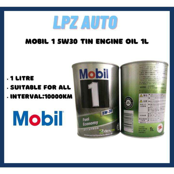 MOBIL 1 5W30 TIN ENGINE OIL 1L MINYAK HITAM FULLY SYNTHETIC 5W-30 ...