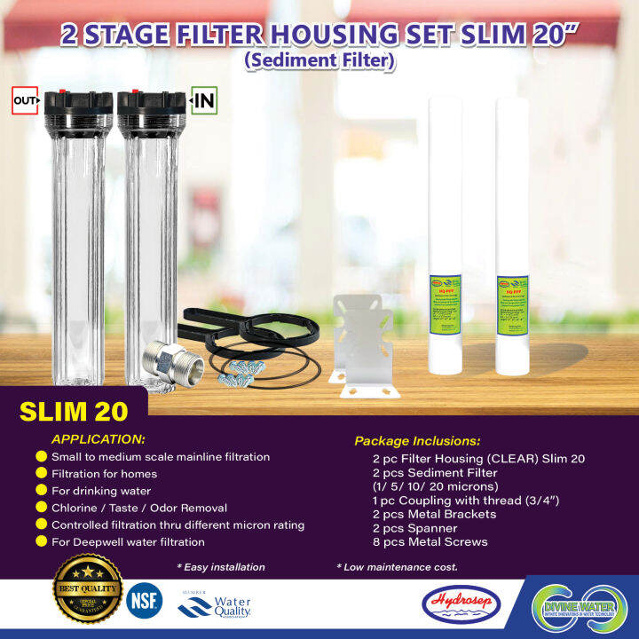 2-Stage Filter Housing Set (Clear) (Slim 20") (Sediment-Sediment) *PRE ...